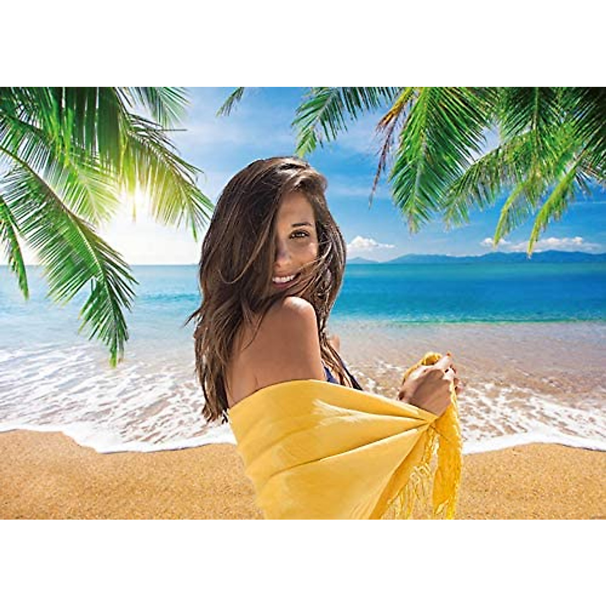 GYA 7x5ft Tropical Beach Background Photo Props for Studio,Wedding,Party Photography Backdrops Vinyl