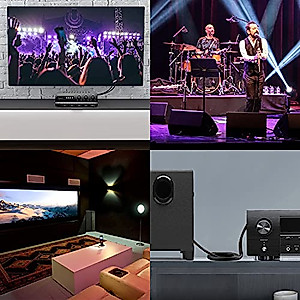 J&D 2 RCA Extension Cable, RCA Cable, Gold Plated Copper Shell Heavy Duty 2 RCA Male to Female Stereo Audio Extension Cable, 3 Feet