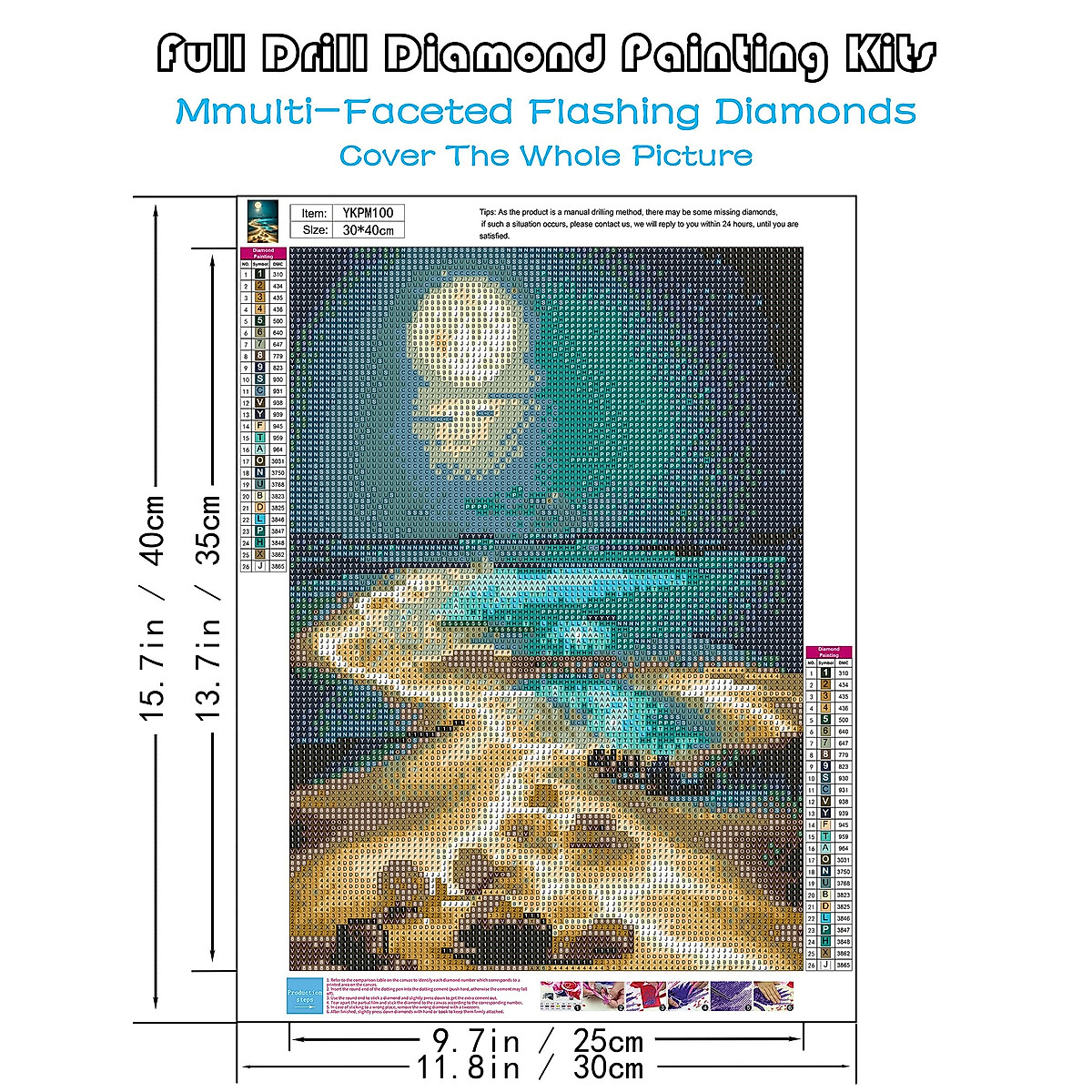 KINPLUB Moonlight Beach Diamond Painting Kits for Adults, 5D Seaside Moon Diamond Art Kits for Beginners, DIY Full Drill Paint with Diamond, Home Wall Decor 12 x 16 Inch