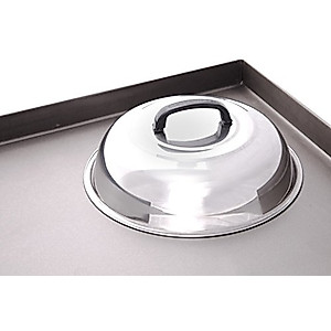 Blackstone XL Griddle Press, 5436, Cast Iron Smooth Grill Meat Press, Black & Griddle Accessories - 12 Inch Round Basting Cover - Stainless Steel - Cheese Melting Dome and Steaming Cover