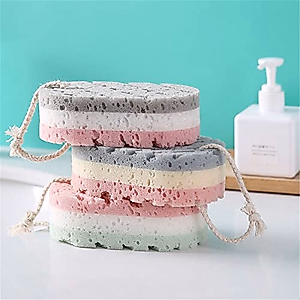 INGVY Dry Brushing Body Brush Body Massager Moisturizing Scrubber Bath Sponge Brush Dead Skin Remover Bath Cotton Bath Ball Shower Brush Bath Sponge (Size : Gray)