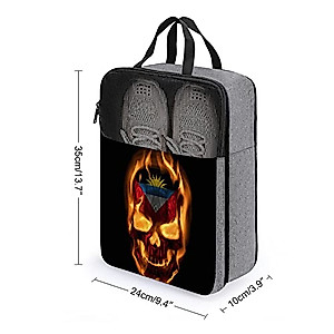 Frcavbin Travel Shoe Bag Shoes Carrier with Handle and Zipper Foldable Shoe Puches Organizer for Home storage School starts (Antigua And Barbuda)