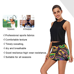 xigua Mardi Gras Women's Active Athletic Skirts with Pockets Skort Lightweight Tennis Skirt Golf Skorts