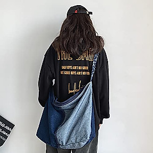 Yohora Shoulder Bag for Women Denim Crossbody Bag Casual Lightweight Shopper Handbag for Teen Girls