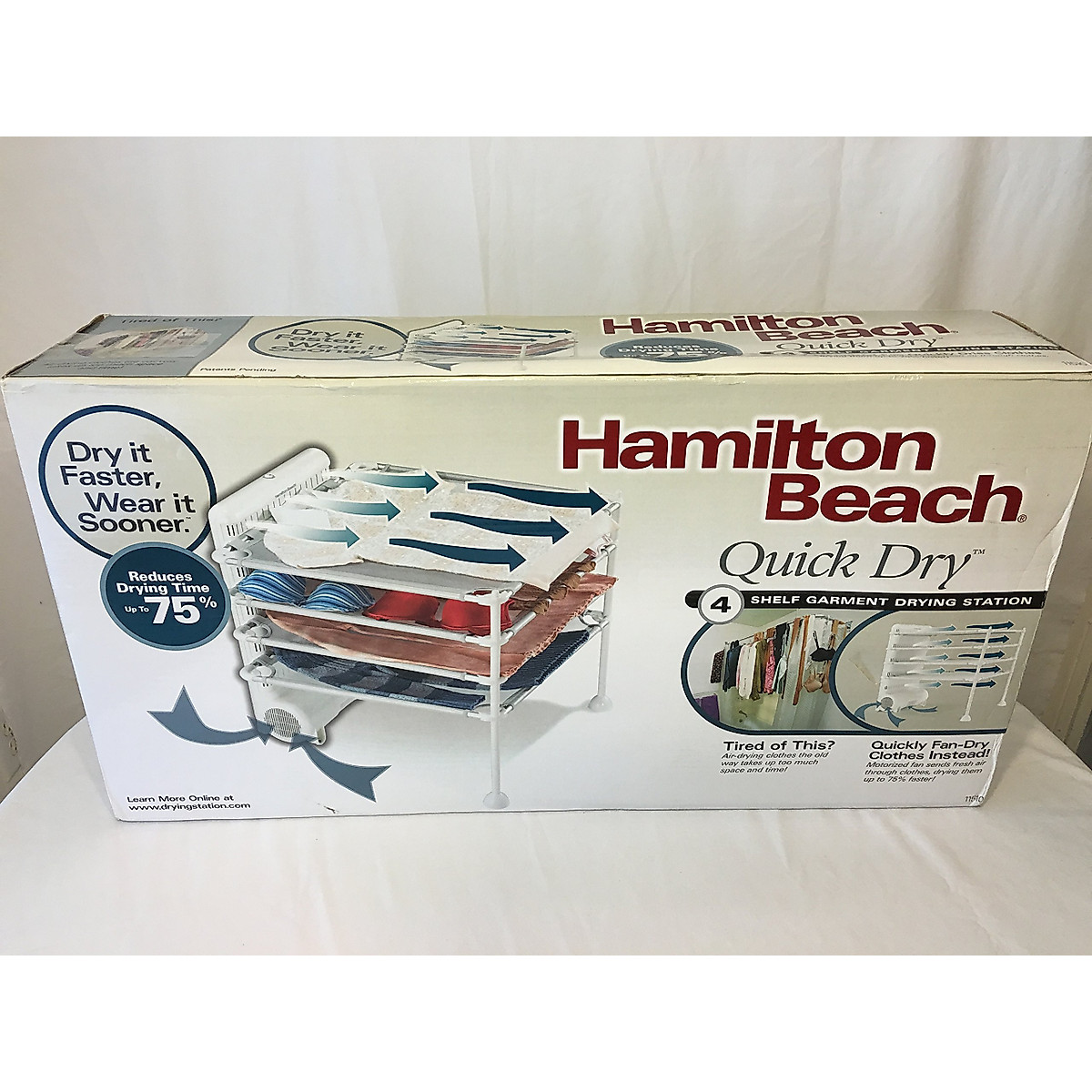 Hamilton Beach 11510 4-Shelf Garment-Drying Station, White