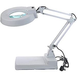 Zorvo LED Magnifying Glass Desk Lamp for Close Work,10x Magnification lamp with Large Glass 5" Diameter- Lighted Magnifier for Reading, Crafts & Pro Tasks Hobby Adjustable Arm