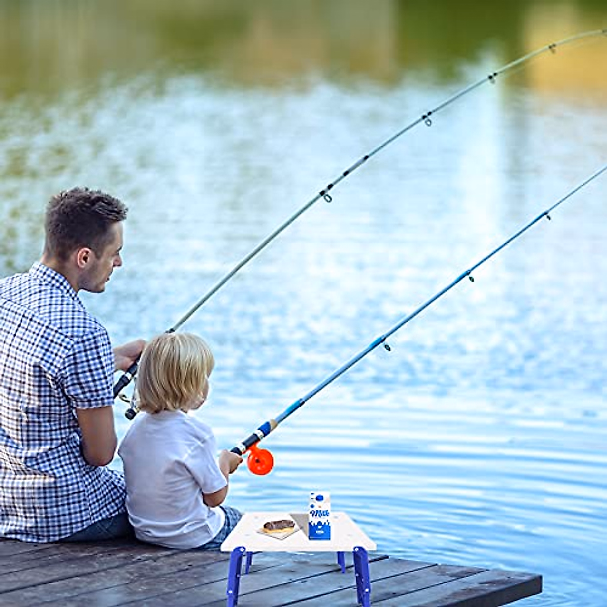Portable Folding Beach Table for Sand Foldable Adjustable Side Table Desk for Camping Picnic BBQ with Carry Bag, Blue