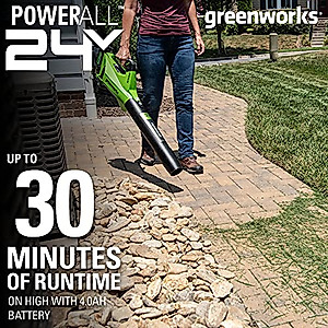 Greenworks 24V Brushless Axial Blower (110 MPH / 450 CFM), 4Ah USB Battery and Charger Included