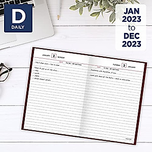 AT-A-GLANCE 2023 Daily Diary, Standard Diary, 5-1/2" x 8", Small, Hardcover, Red (SD38713)