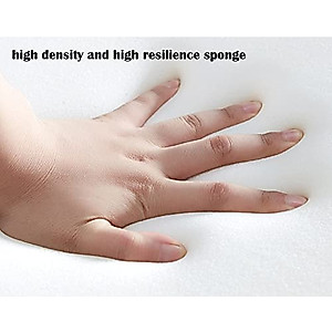 Sofa Couch Solid Wood Frame Breathable Flannelette Fabric Sofa Couch Modern Living Room Sofa with Throw Pillows Comfortable High Rebound Sponge Cushions for Living Room Bedroom Office