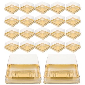 50pcs Boxes Muffins Cupcake Container Single Cupcake Holders Dessert Containers with Lids Cake Container with Lids Moon Cake Display Holder Cake Carrier Biscuit Plastic Dome