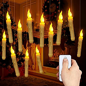 ARLBA Halloween Decoration,12Pack Floating LED Candles with Remote Control,Hanging Floating Candles for Harry Potter,Witch Halloween Decor for Window Festive Holiday Birthday Wedding Party Home Décor