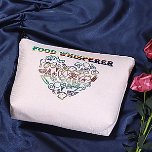 POFULL Registered Dietitian Gifts Dietitian Thank You Gift Dietitian Nutritionist Gifts Food Whisperer Cosmetic Bag RD Registered Dietitian Gifts (Food Whisperer bag)
