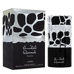 Qimmah for Men EDP - 100ML (3.4 oz) I Invigorating, fresh, woodsy men's scent I Fresh and woody fragrance I Suitable for Any Occasion I Notes include: Agarwood (Oud) & Cedar, Lavender, Sage, Rosemary I By Lattafa Perfumes