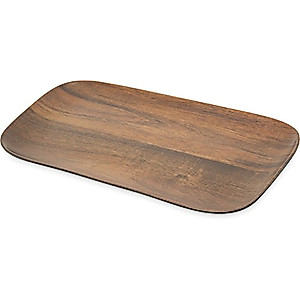 Carlisle FoodService Products Epicure Plastic Tray, 14.75" x 6.75", Dark Woodgrain (Pack of 12)