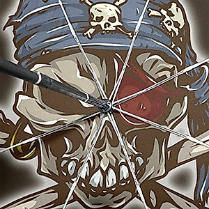 Vipsk Automatic Umbrellas, Windproof Lightweight Windproof Anti One-Eyed Pirate Skeleton Brown-Black Compact Folding Umbrellas with Anti-Slip Rubberized Grip, for Business and Travels or Summer Gifts