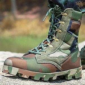 Men Jungle Tactical Military Boots, Combat Desert Boots, Camouflage Hiking Hunting Work Shoes
