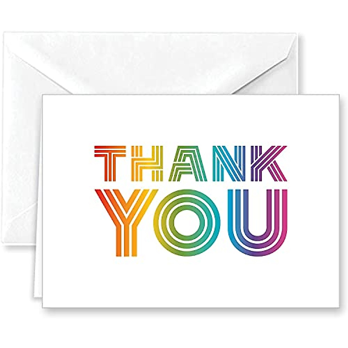 Paper Frenzy Rainbow Thank You Note Cards and Envelopes - 25 pack