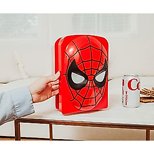 Marvel Comics Spider-Man 4-Liter Mini Fridge Thermoelectric Cooler With Light-Up Eyes | Holds 6 Cans | Small Refrigerator Drink Cooler for Soda, Beer, Skincare