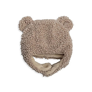 7AM Baby Hat & Mittens Set - Unisex Fleece Lined Hat & Mittens for Newborn, Waterproof, Soft & Warm Baby Winter Hat & Gloves Set, Soft & Fluffy Vegan Hat & Mittens | Cub Set, Teddy (12-24M)