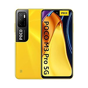 Poco M3 PRO 5G + 4G Volte Global Unlocked GSM 6.5" Octa Core 48mp Triple Camera (Not Verizon/Boost/CDMA) (Yellow, 128GB+6GB)