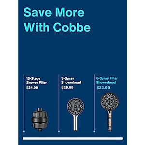 Cobbe Filtered Shower Head with Handheld, High Pressure 6 Spray Mode Showerhead with Filters, Water Softener Filters Beads for Hard Water - Remove Chlorine - Reduces Dry Itchy Skin, Matte Black