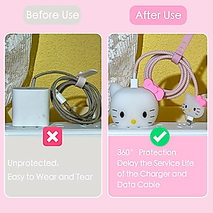 MTYXYTM 3D Cute Cartoon Series Fast Charger Protector for iPhone 18W 20W iPhone 14 13 12 11 Pro Max Fast Charging Cable Charger Head Cover Cable Accessory Data Cable Protective Sleeve, No.11(4in1)