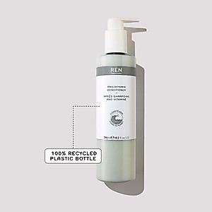REN Clean Skincare Pro-Vitamin Hair Conditioner - Deeply Hydrating, Silicone-Free Conditioner for Normal Hair, 10.2 Fl Oz