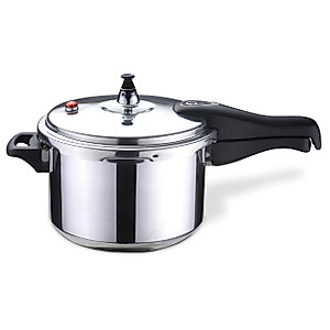 Bene Casa - Aluminum Pressure Cooker (4 Quart) - Includes Pressure Alarm and a Sure-locking Lid System - Dishwasher Safe