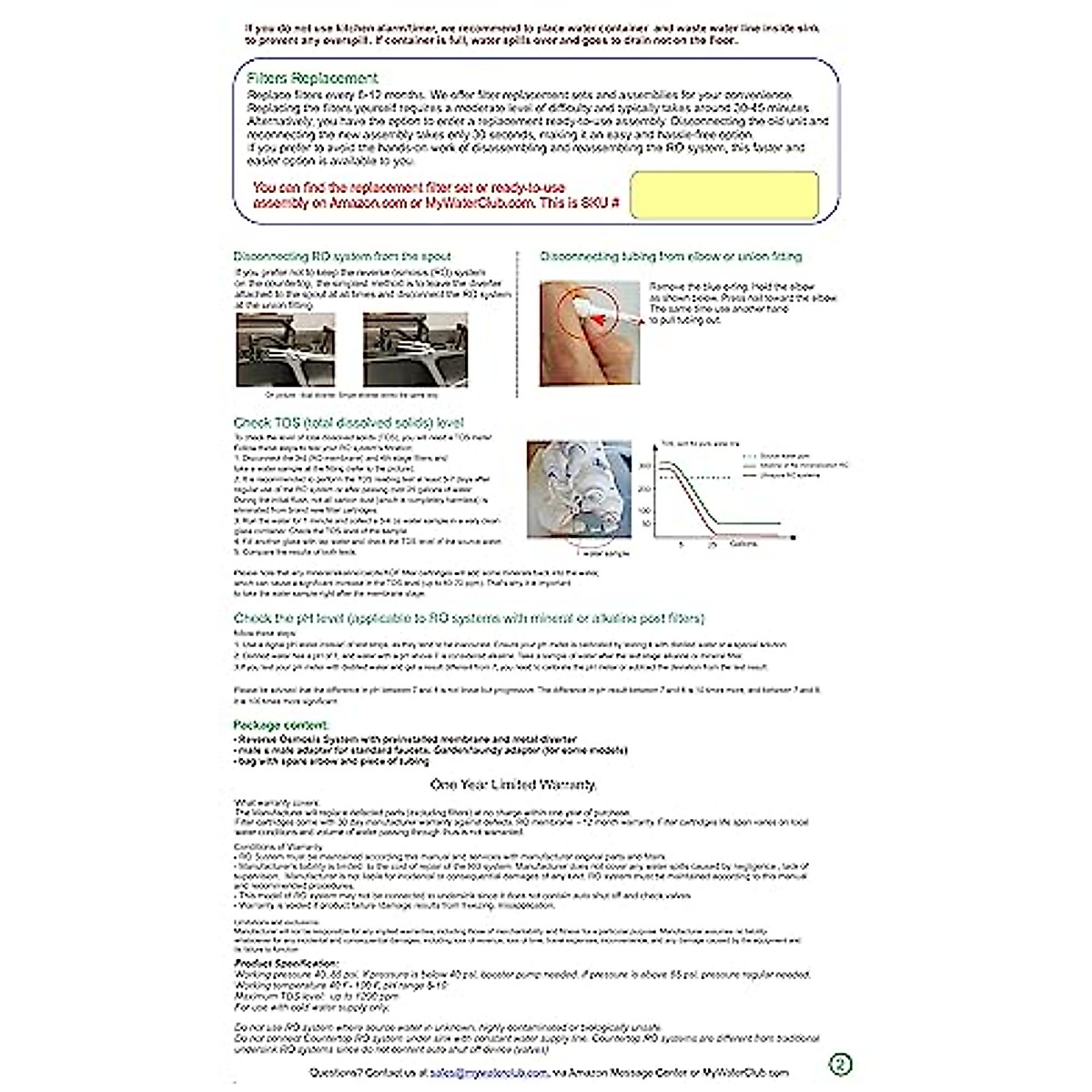 Alkaline (Raise pH Level) 5-Stage Countertop Reverse Osmosis Water Purification System, 75 GPD Membrane