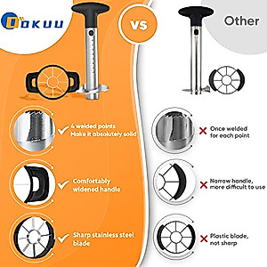 OOKUU Pineapple Corer Cutter, Stainless Steel Fruit Pineapple Peeler Slicer [Upgraded, Reinforced, Thicker Blade], Pineapple Core Remover with Measure Mark, Kitchen Tool for Diced Pineapple Rings