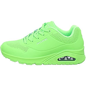 Skechers Women's Uno-Night Shades Sneaker, Lime, 7.5