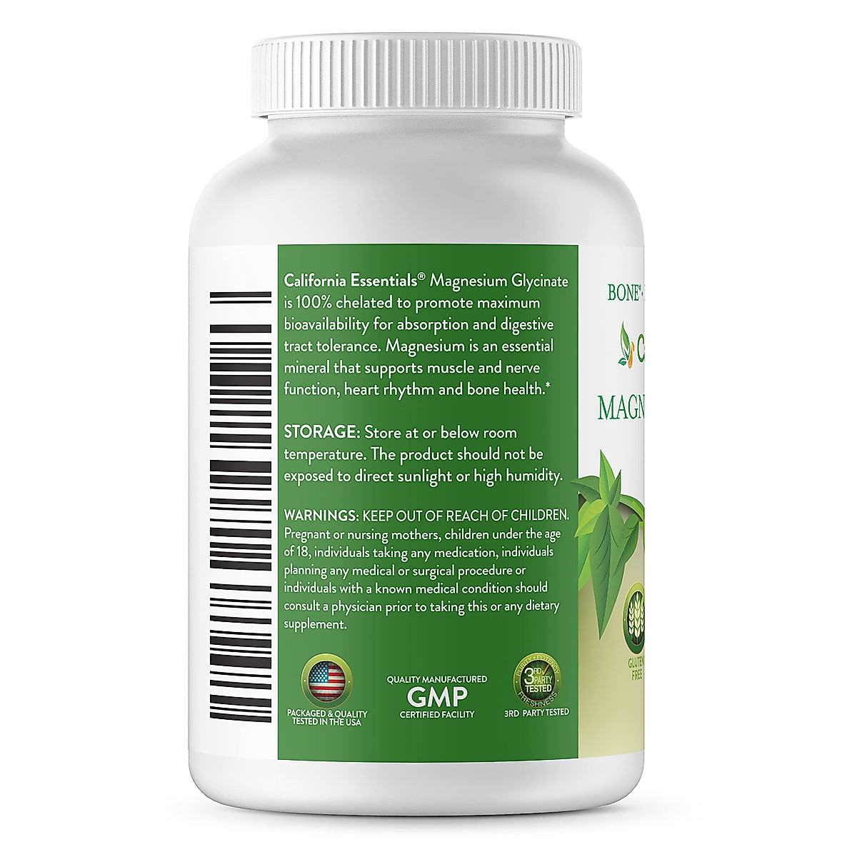 Magnesium Glycinate 400 - Chelated, High Absorption Magnesium for Muscle Relief, Bone & Heart Support -Vegan, Non-GMO, Gluten-Free 240 Tablets (Servings 120, Serving Size (2) 200mg Tablets)