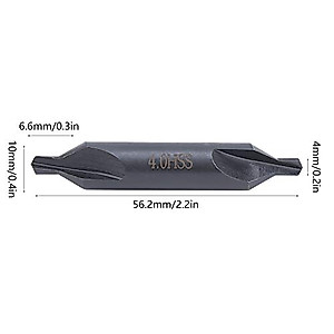 HSS Center Drill Set, 5 Piece Center Drill Countersink Lathe Bit Mill Tooling Set, 4mm, AType
