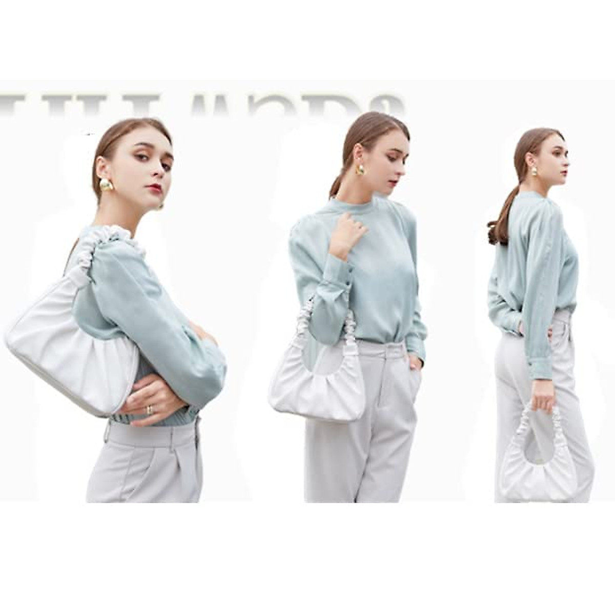 CYHTWSDJ fashionable for Women cute Hobo Tote handbag mini clutch with zipper (Green)