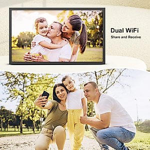 21.5-Inch Large Digital Picture Frame - with 5G Dual WiFi, 1920x1080 IPS Panel, 32GB Memory digital cloud frame, Screen Projection and Sync Screen, Full function, Share Photos and Videos via instantly