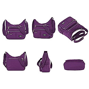 JiaYou Women Nylon Croosbody Bag Casual Hobo Bag fit for Shooping Travel(Purple,6 Liters)