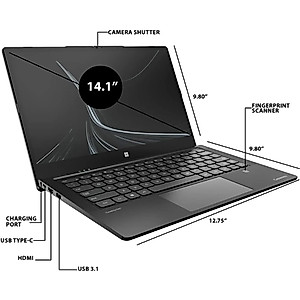 Gateway Ultra Slim Notebook, 14.1'' Touchscreen IPS FHD, 12th Gen Intel Core i7-1255U Quad-Core, 8GB RAM, 512GB SSD, Fingerprint Scanner, Webcam, WiFi 6, USB-C, HDMI, Win11 pro, Black (GWTC)