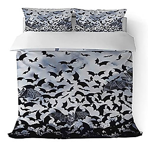 Duvet Cover Sets California King -Swarms of Bats-Bedding Comforter Set Breathable SetsSoft Microfiber 3 Pcs