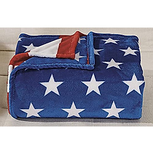 July 4th Stars & Stripes American Flag Ultra Lush Oversized Throw Blanket (50" x 70")