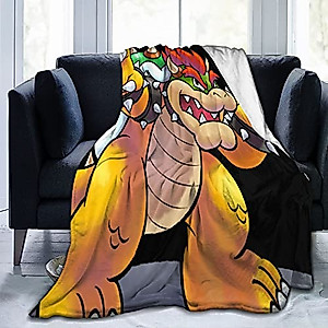 ERTER Boutique Throw Blanket -Bowser (Ssb4 Pose) Super Soft Fleece Throw Blankets,Fuzzy Plush Blanket Oversized,Thin Lightweight Blanket for All Season 60x50inch , Black