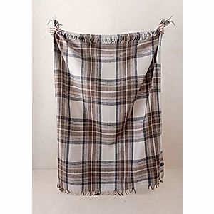 The Tartan Blanket Co. Recycled Wool Knee Blanket Stewart Natural Dress Tartan 28" x 65"