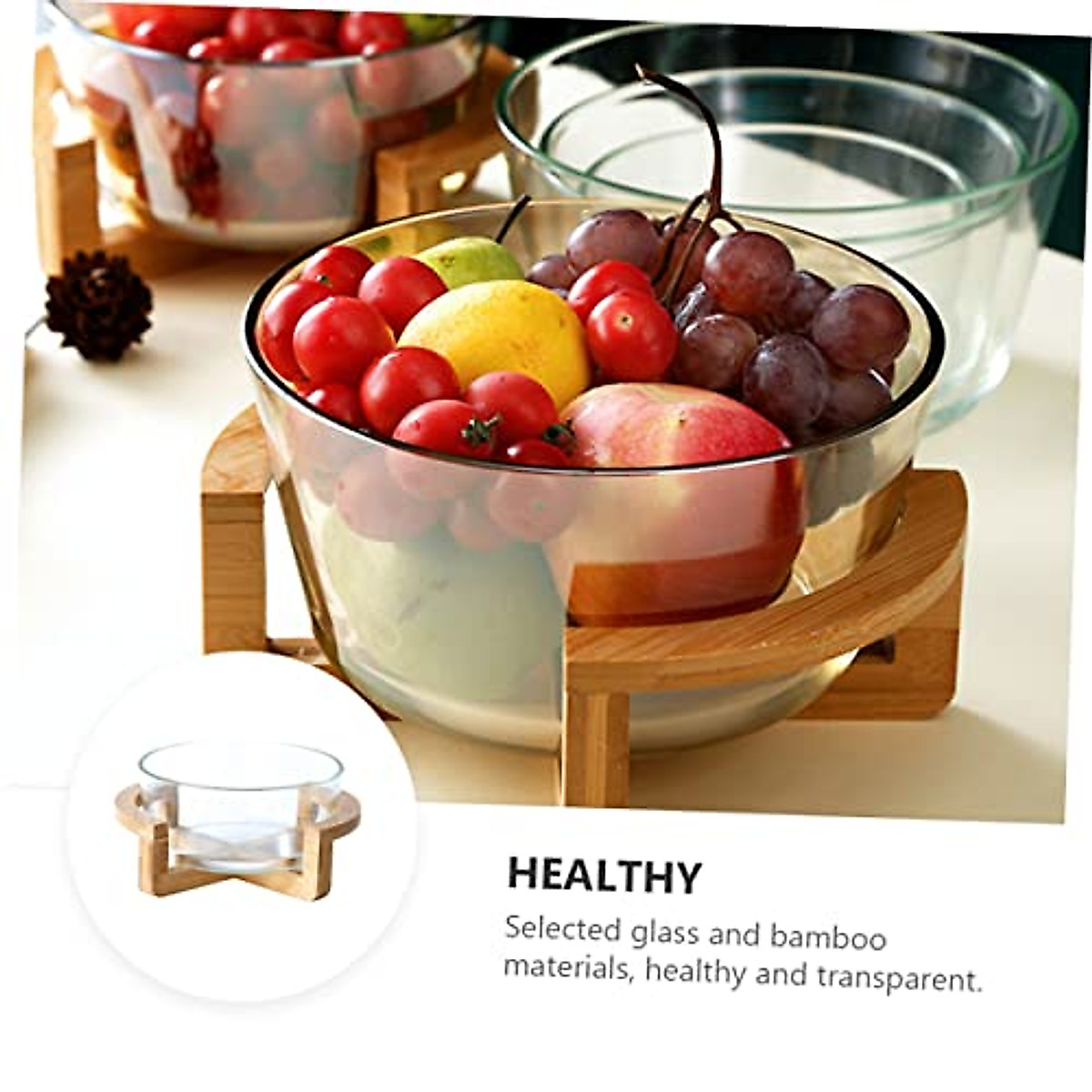 Cabilock 1 Set Bowl Decorative Glass Bowl Decorative Fruit Bowl Server Tray Food Storage Bowl Footed Trifle Bowls Glass Containers Household Salad Bowl Household Glass Bowl Glass Salad Bowl