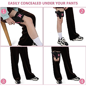 Conceal Carry Ankle Holster Gun Thigh Holster Leg for Women Sexy Hi'd'den Under Dress/Shorts Adjustable Ladies Pistol Holster Tactical for Weapons 380 Revolver Bag,Pink