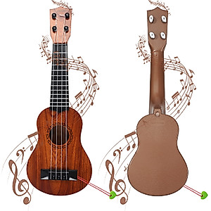 Raimy 17in Kids Ukulele Guitar - 4 Strings Mini Guitar Children Musical Instruments Educational Toys with Picks for Toddler Kids Boys Girls Beginner (Mahogany)