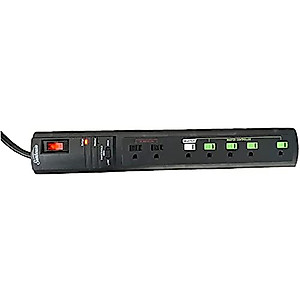 pot (Pack 5) Sunbeam Advance 7 Outlet Power Strip, 15A Power Strips with Surge Protection Cord, Power Outlet Extender with Adjustable Threshold