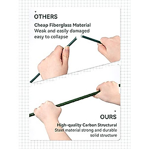 6PCS 25.6 x 31.5 in Garden Hoops, Greenhouse Hoops Kit with 24.6 x 8.2 ft Garden Mesh Cover Net & 24pcs Clips for Vegetable Flowers Fruits Plants Greenhouse Protection from Birds Animals