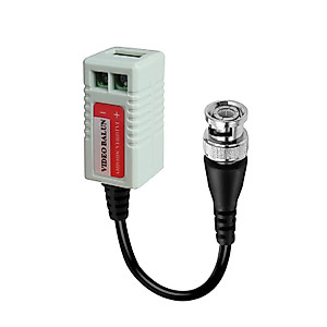 Video Balun Connectors Passive HD CVI/AHD/TVI Signal Transceivers 720P/1080P/2MP Single Channel for BNC Male Cable via CAT5/5E/6 Twisted Pair Transmitter CCTV Security Camera System 20 Pairs