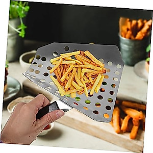 HEMOTON 3pcs French Fries Shovel Popcorn Machine Popcorn Metal Pooper Scooper Ice Scooper Perforated Metal Scoop Scooper for Snacks Ice Cube Shovel Kitchen Gadgets Kitchen Grain Scoop Food