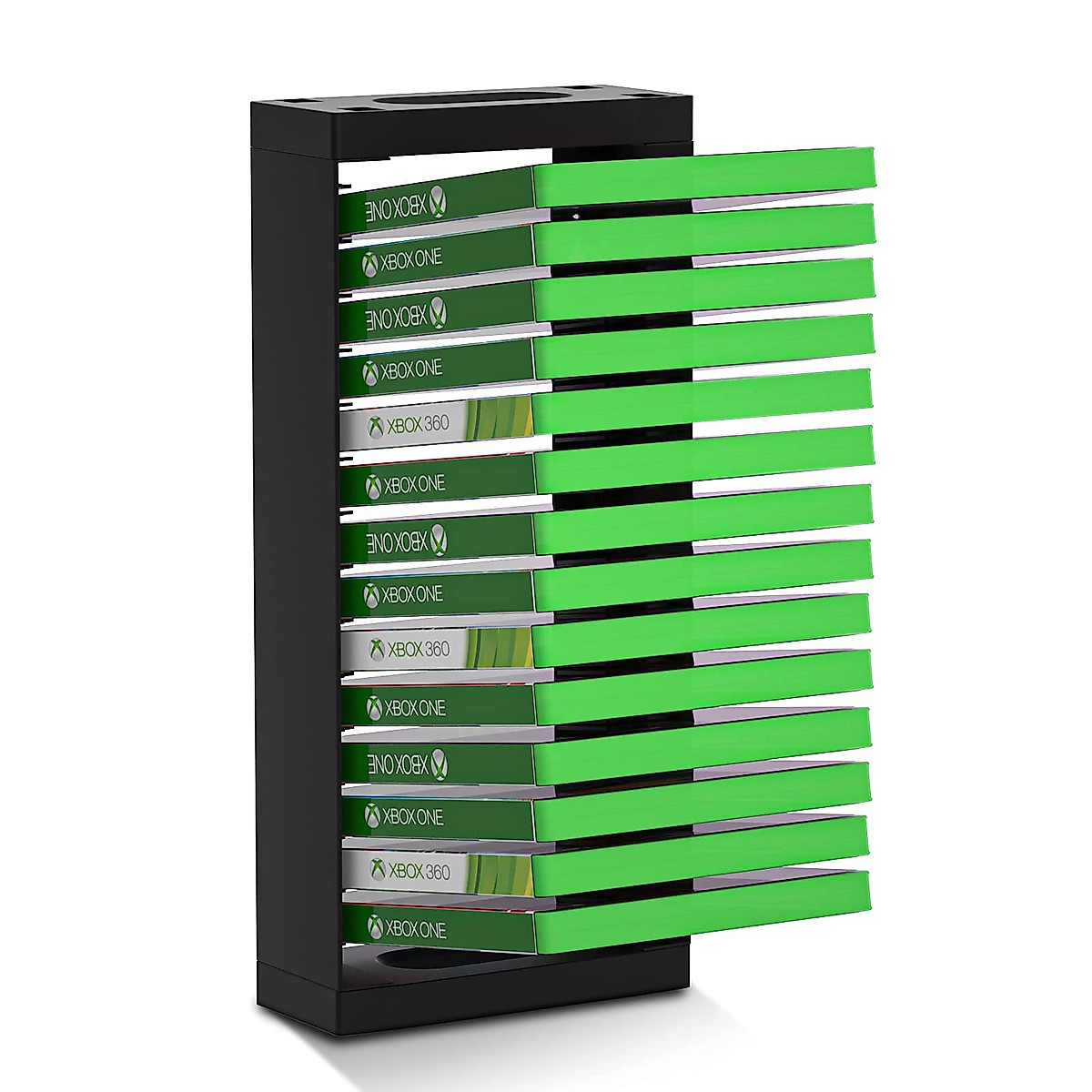 ECHZOVE Xbox Game Case Storage Wall Mount, Xbox One Game Holder Wall Mount Compatible with Xbox Series X/S Games PS5 PS4 Games (Up to 14 Game Boxes)